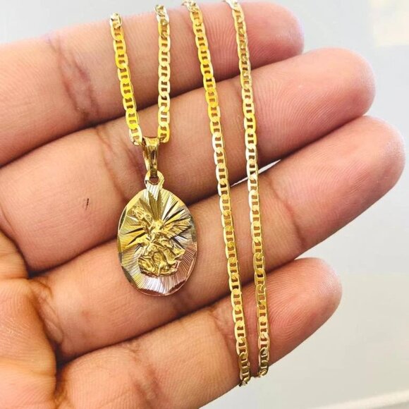 Prime Jewelry 269 | Jewelry | Saint Michael Necklace Pendant Tri Color ...